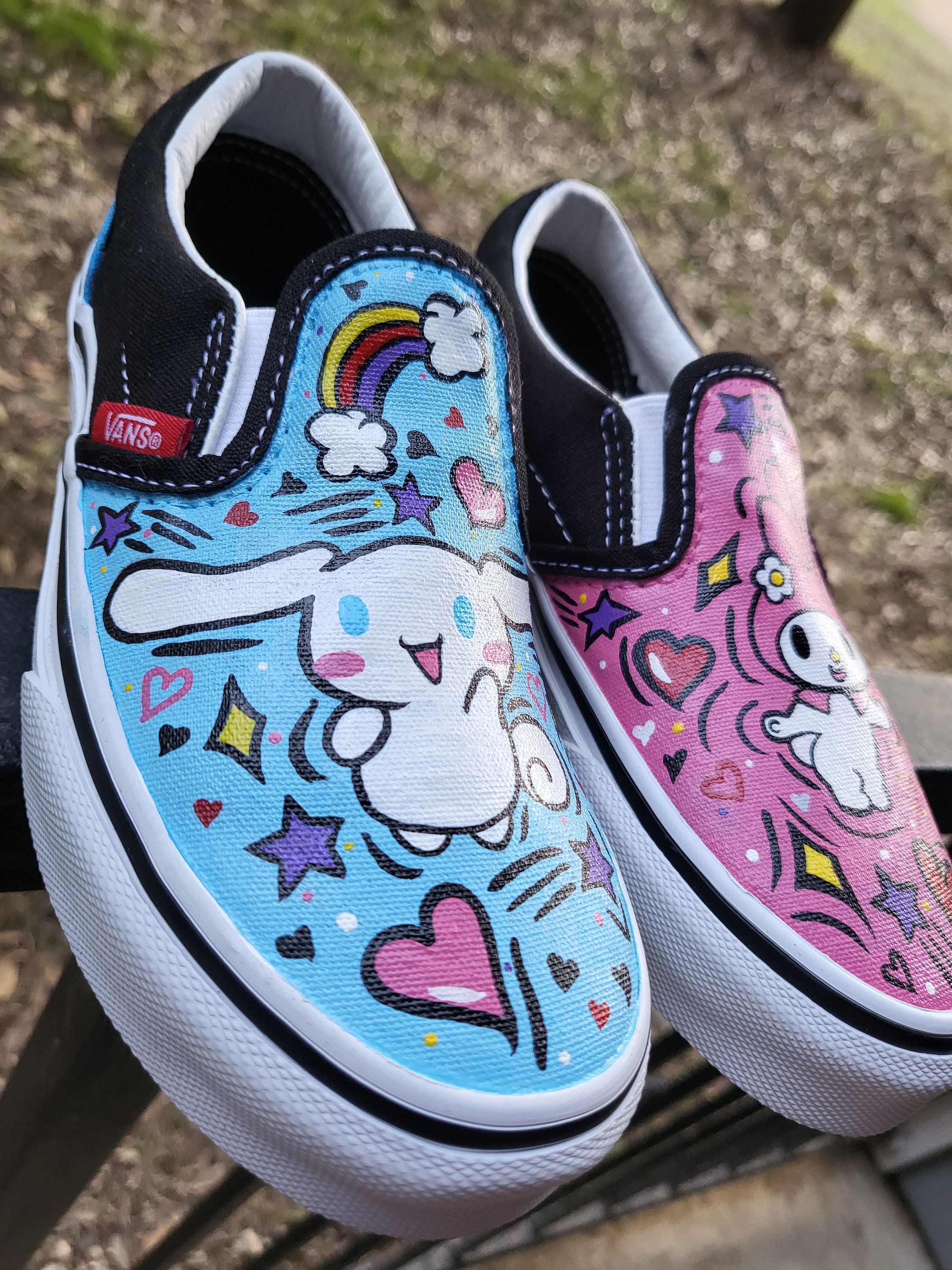 Cinnamoroll and My Melody Custom Vans - Etsy