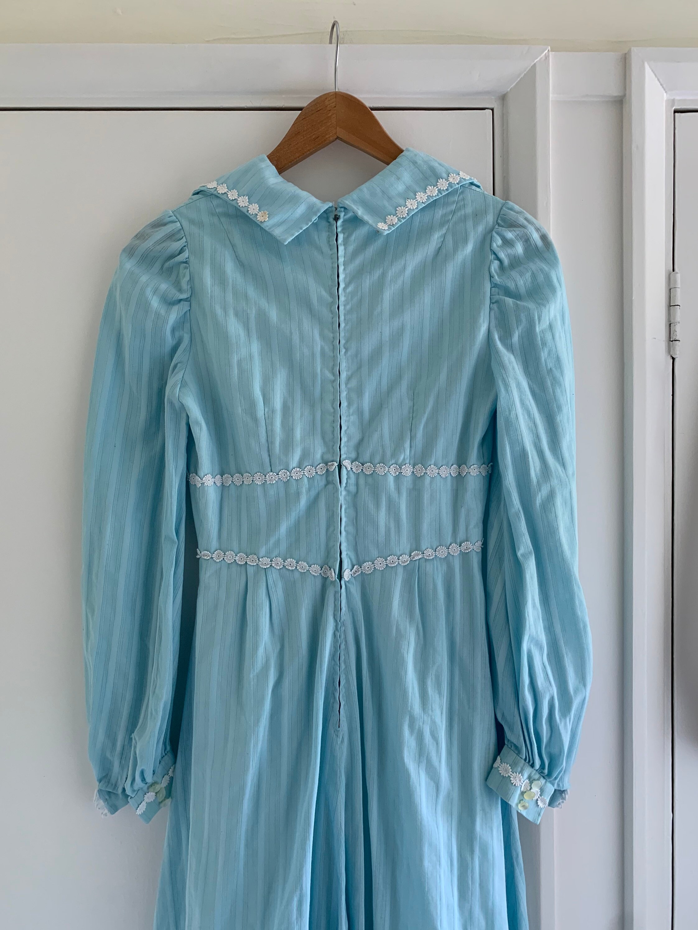 Vintage 1970s Blue Handmade Prairie Dress - Etsy