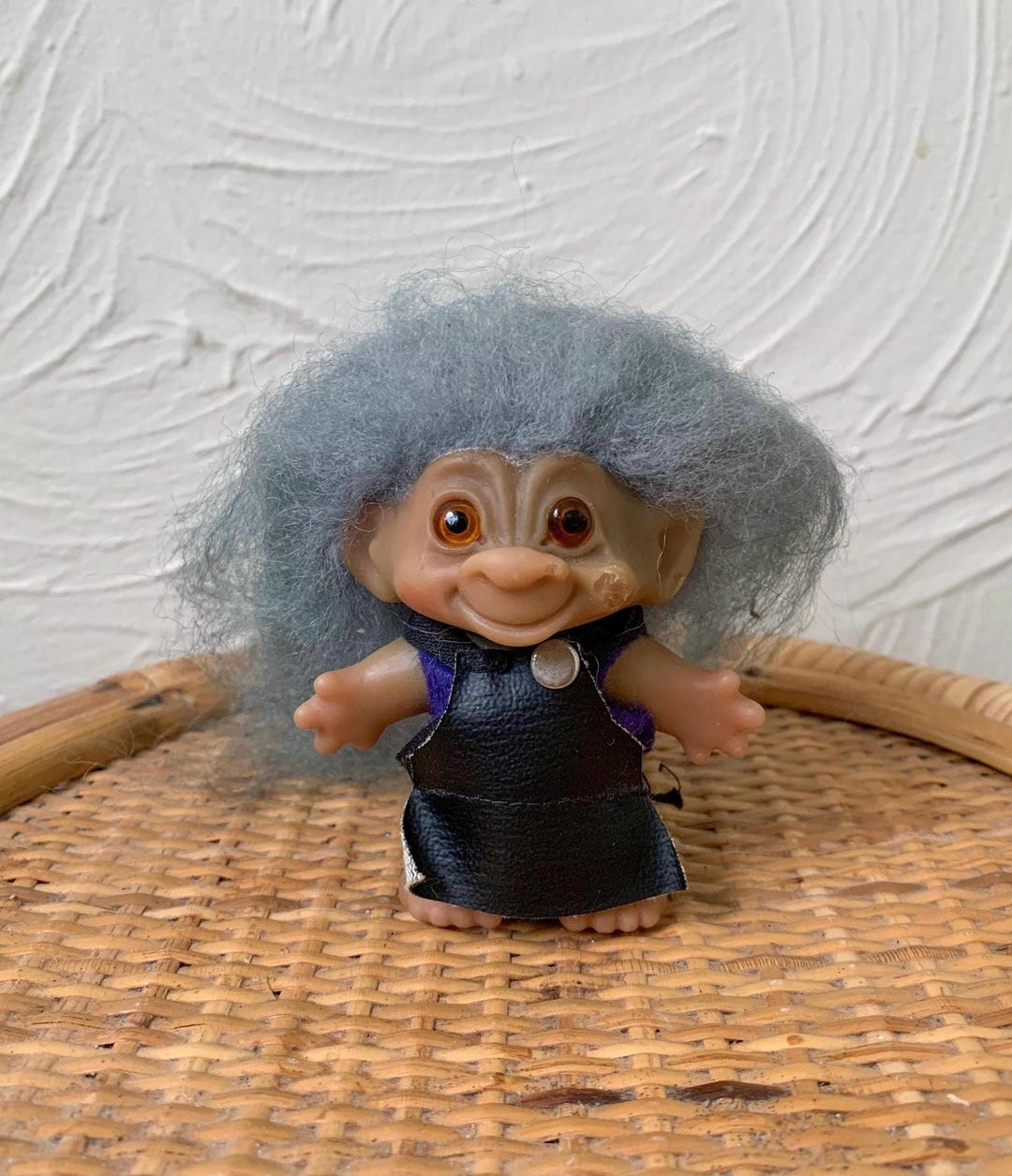 Vintage 1970s Dam Troll Blue Grey Hair - Etsy