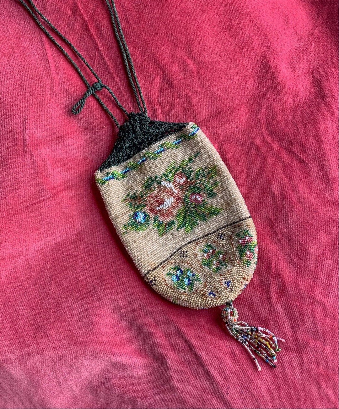 Vintage 1920s Art Deco Beaded Drawstring Purse - Etsy