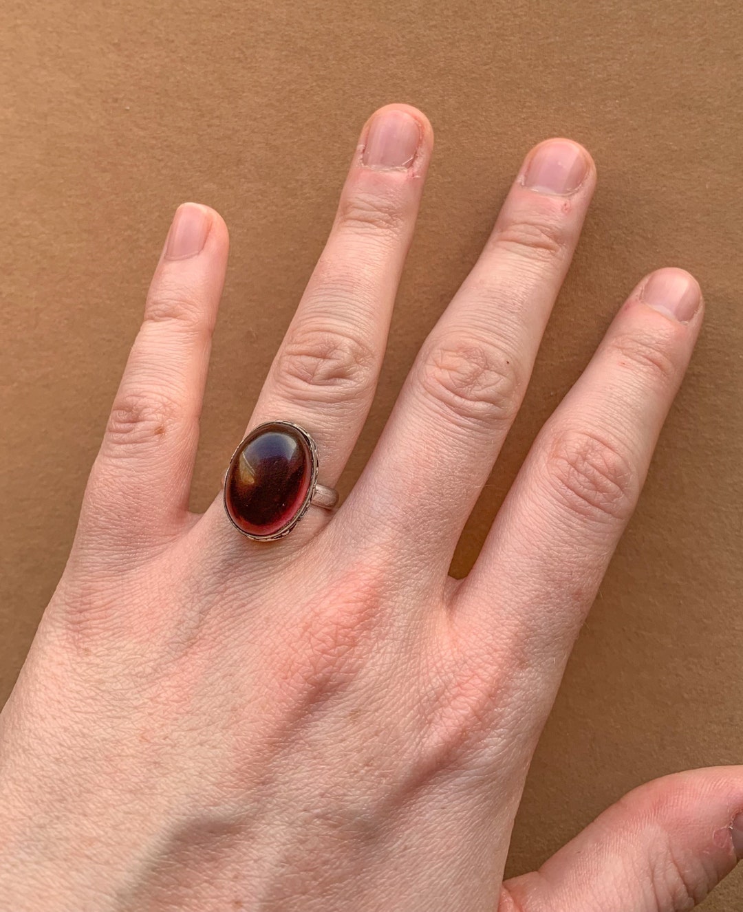 Vintage Sterling Silver Statement Dark Purple Ring - Etsy