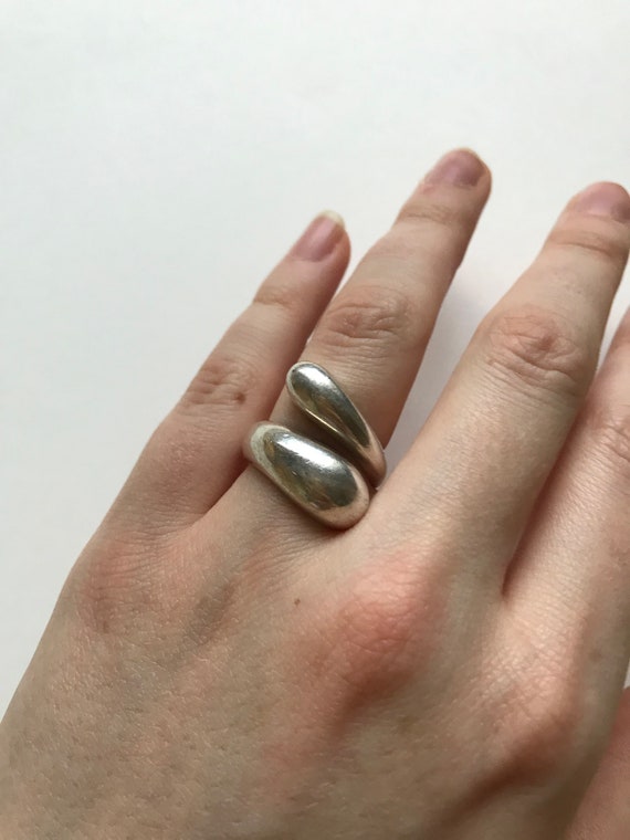 Vintage Silver Swirl Ring | Etsy