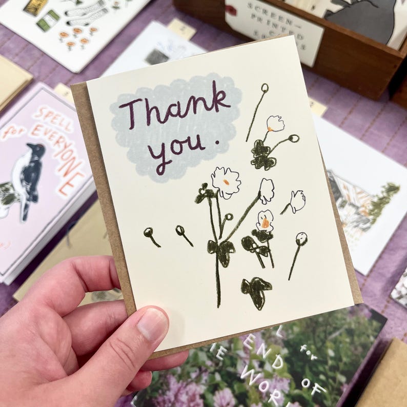 Anemones Thank You Card - Etsy