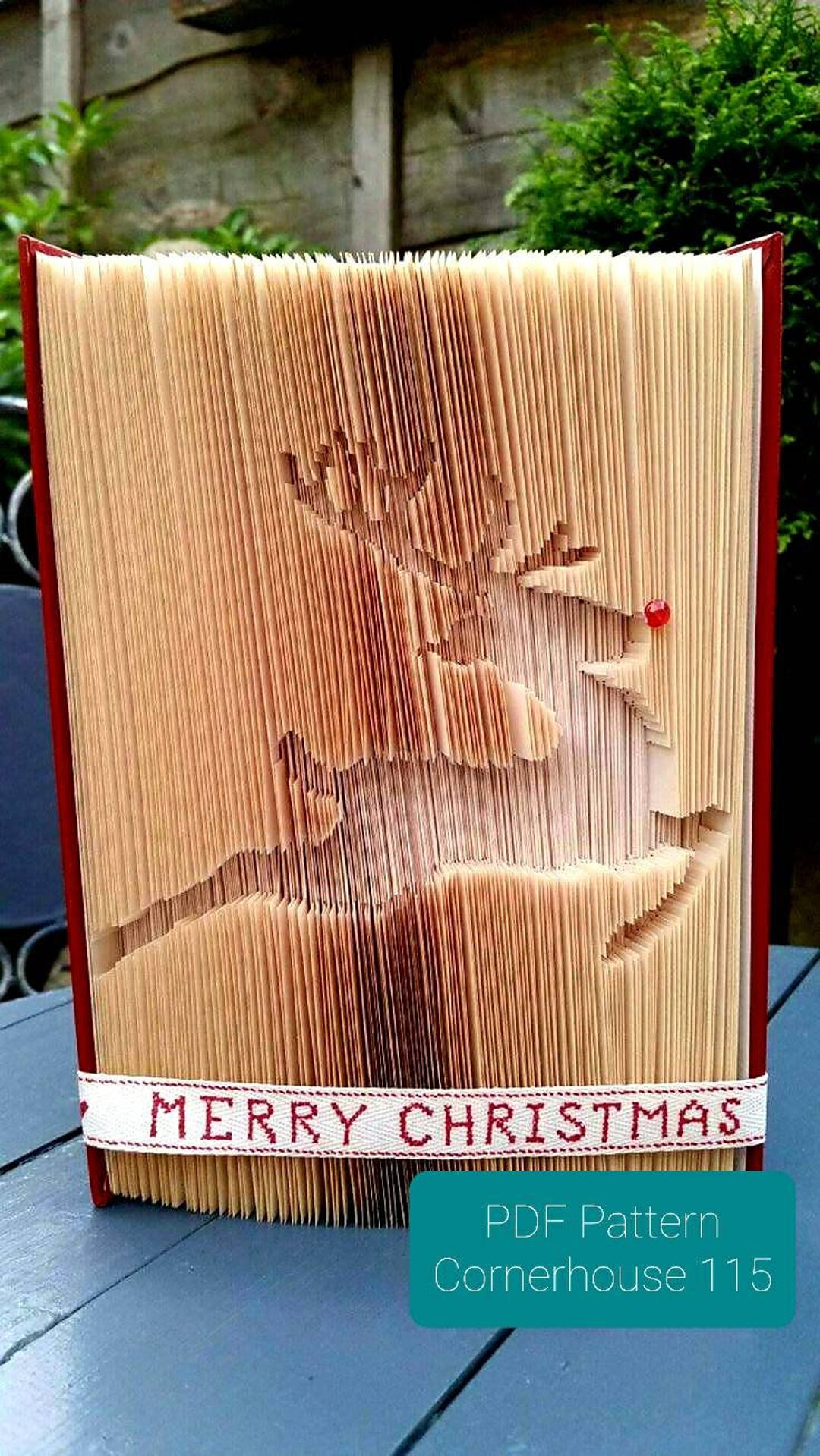 Reindeer Book Folding Pattern and Beginners Tutorial. Christmas ...