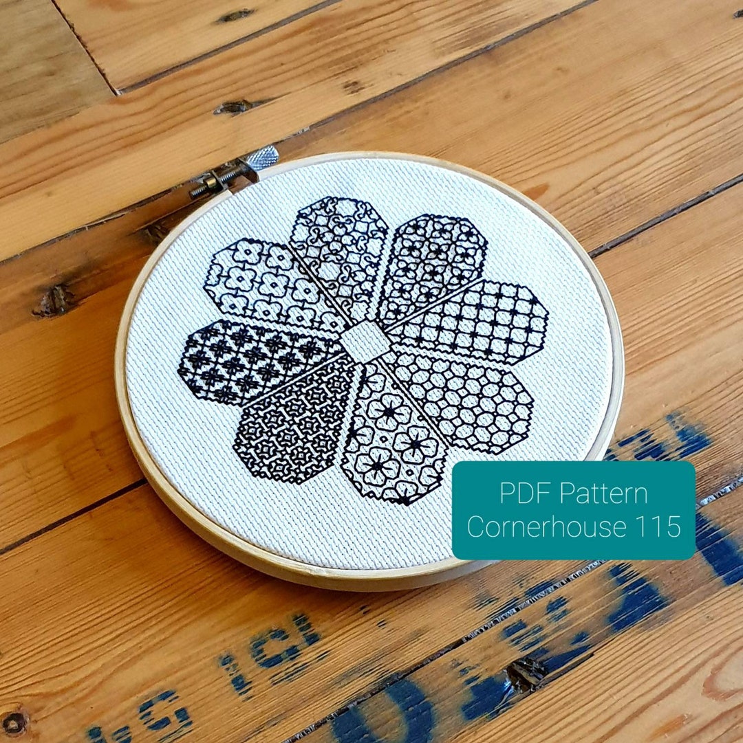 Backstitch Flower Seb Pattern, DIY Backstitch Chart. Instant PDF ...
