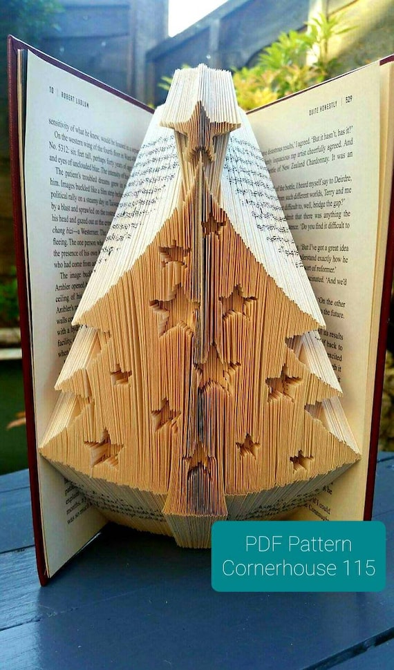 Christmas Tree Book Folding Pattern and Beginners Tutorial. | Etsy