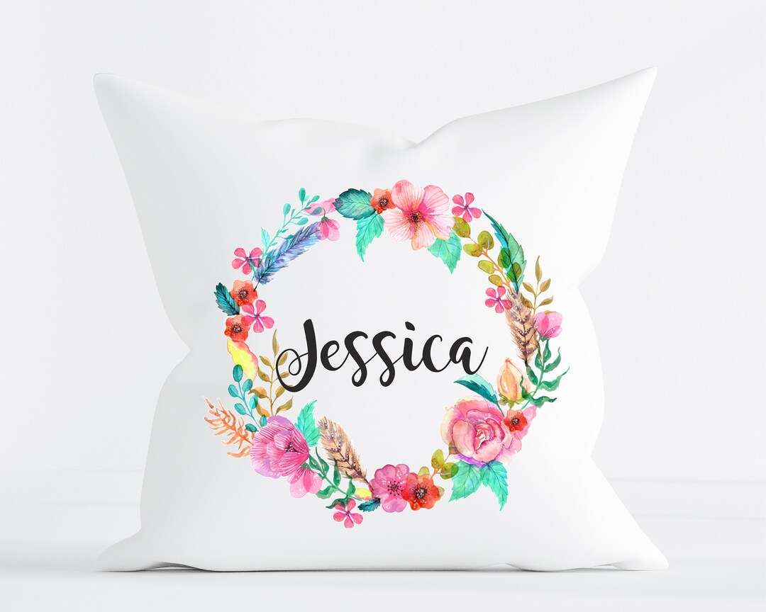 Floral Flower Wreath Any Name Initial Letter Alphabet - Etsy