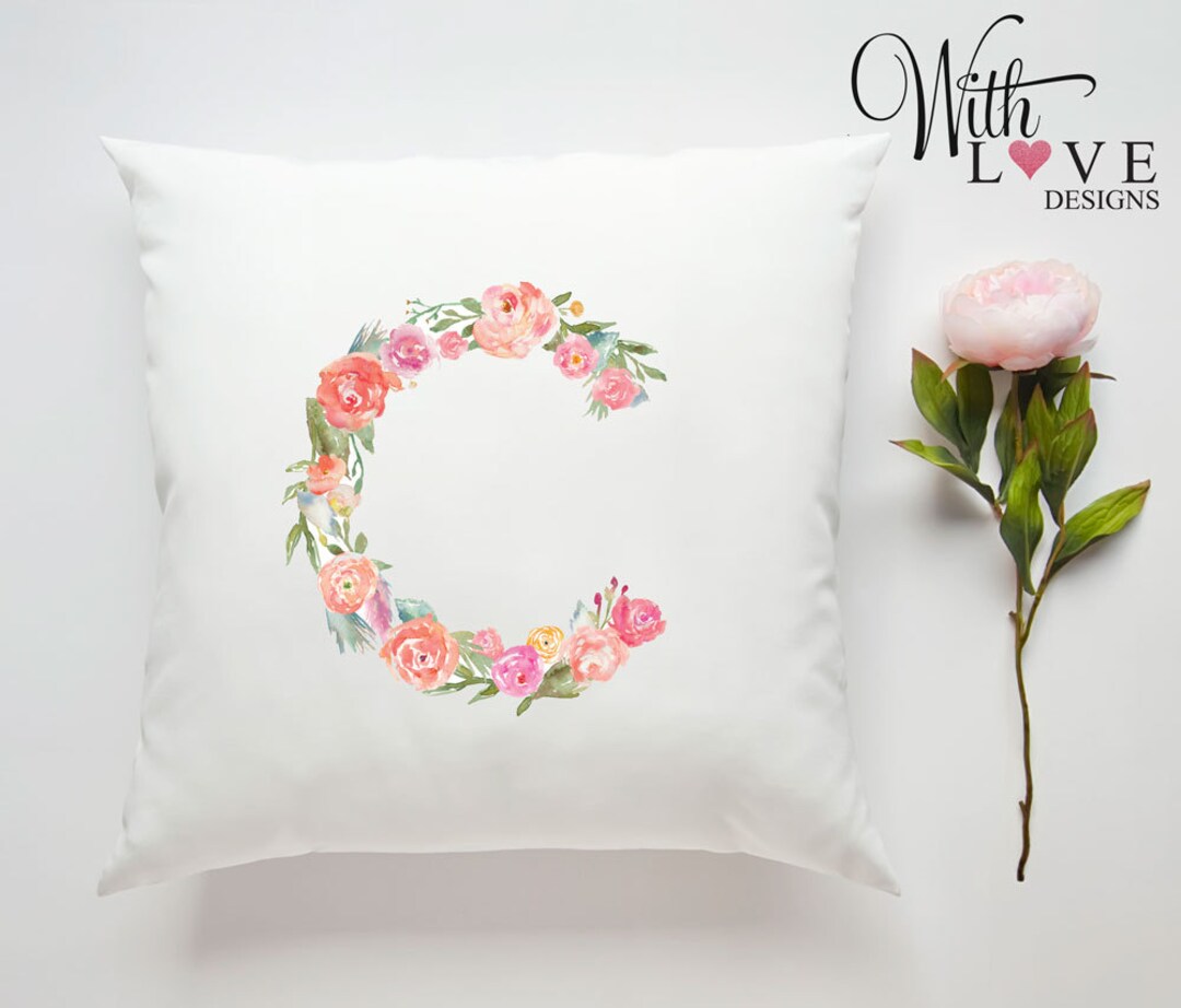 Floral Flower Any Name Initial Letter Personalised Custom Made - Etsy