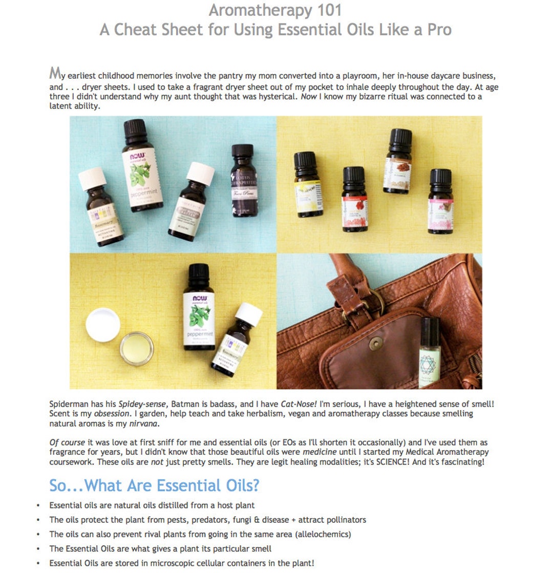 Aromatherapy 101: A Cheat Sheet for Learning to Use Essential Oils for ...