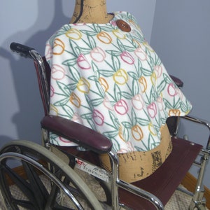 Hook&loopvelcro Front-close WHEELCHAIR PONCHO Cape, Shawl, Jacket, Bed ...