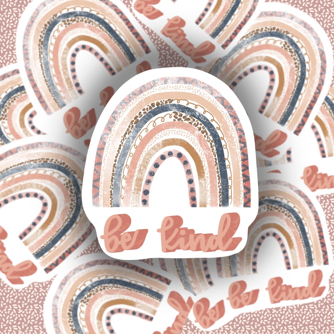 Be Kind Distressed Rainbow Sticker / Decal - Etsy