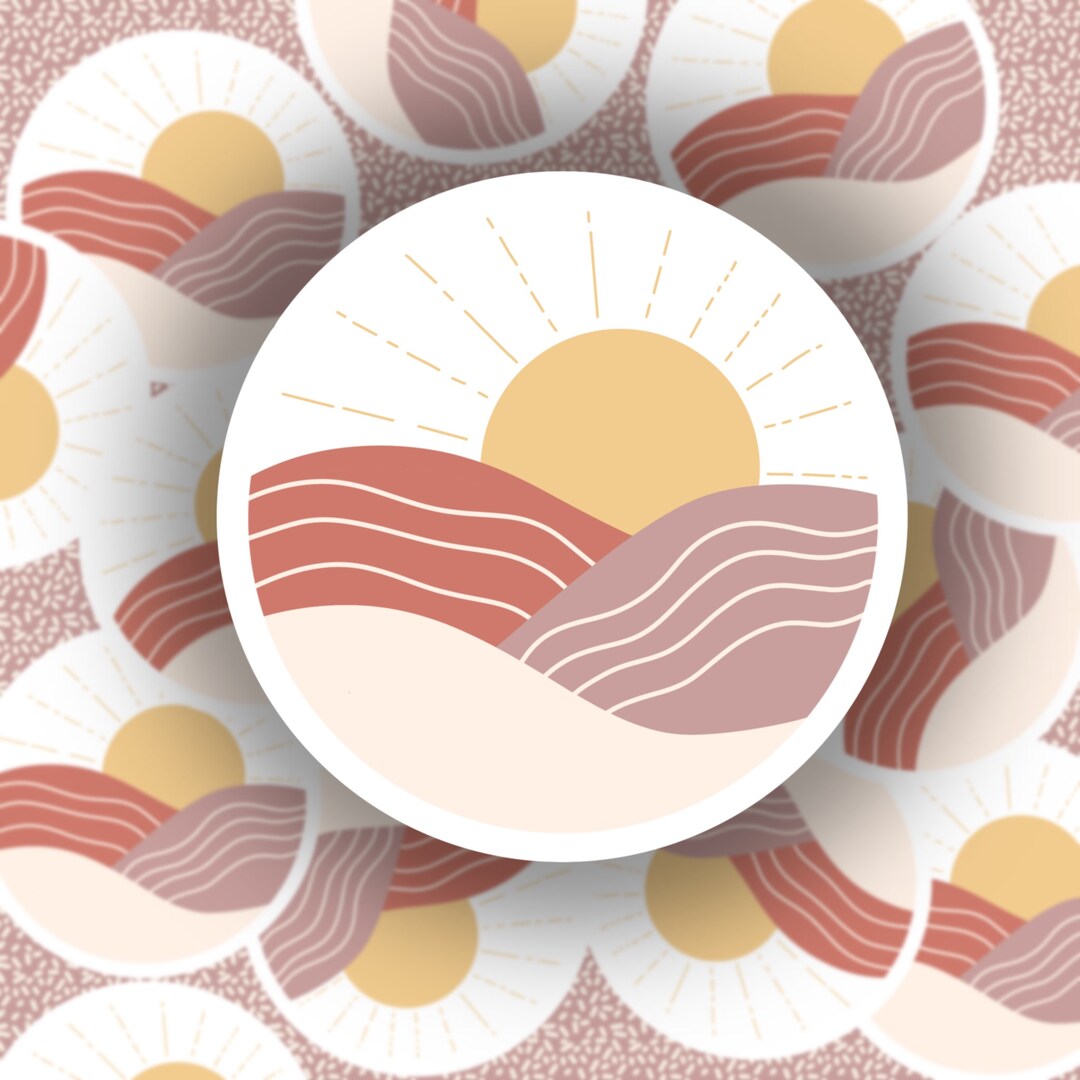 Sunset Circle Sticker - Etsy