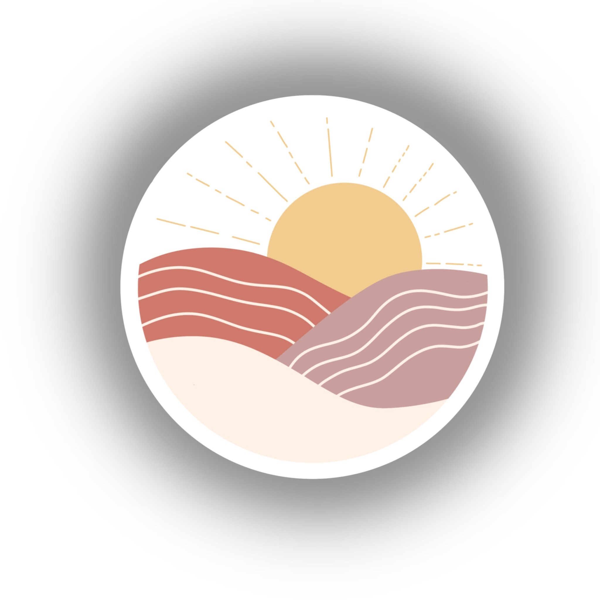 Sunset Circle Sticker - Etsy