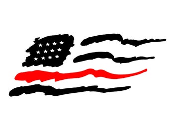 Thin Red Line Decal Firefighter Car Decal Yeti Decal Back the - Etsy