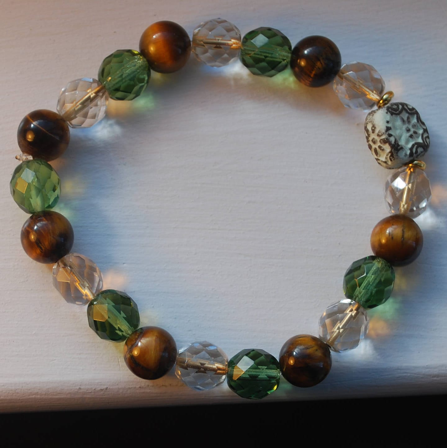 Women's Size LARGE (8.5) Essential Oil Diffuser Bracelet with Tortoise ...