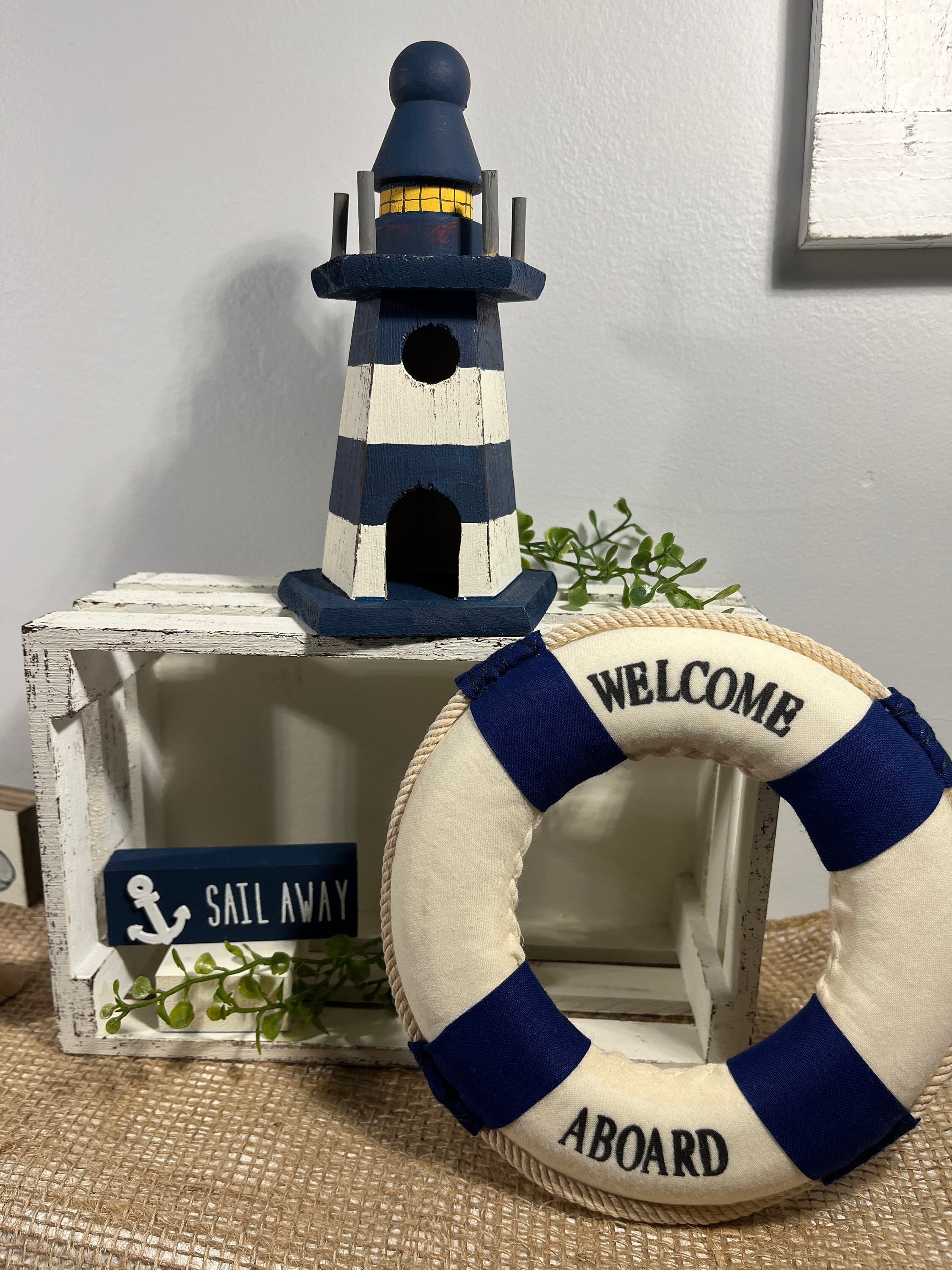 LIGHTHOUSE Beach Decor Nautical Decor Tiered Tray Decor - Etsy