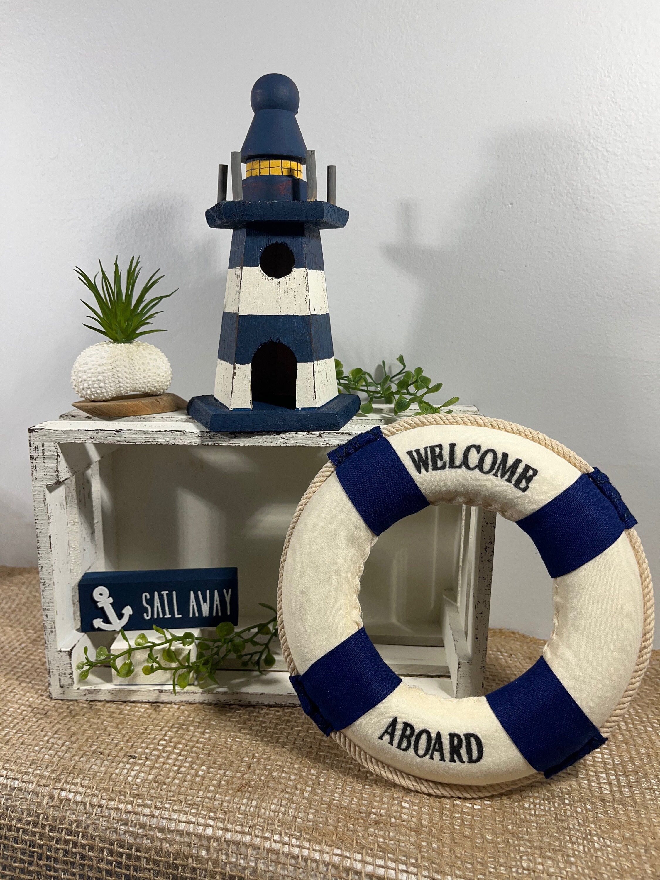 LIGHTHOUSE Beach Decor Nautical Decor Tiered Tray Decor - Etsy