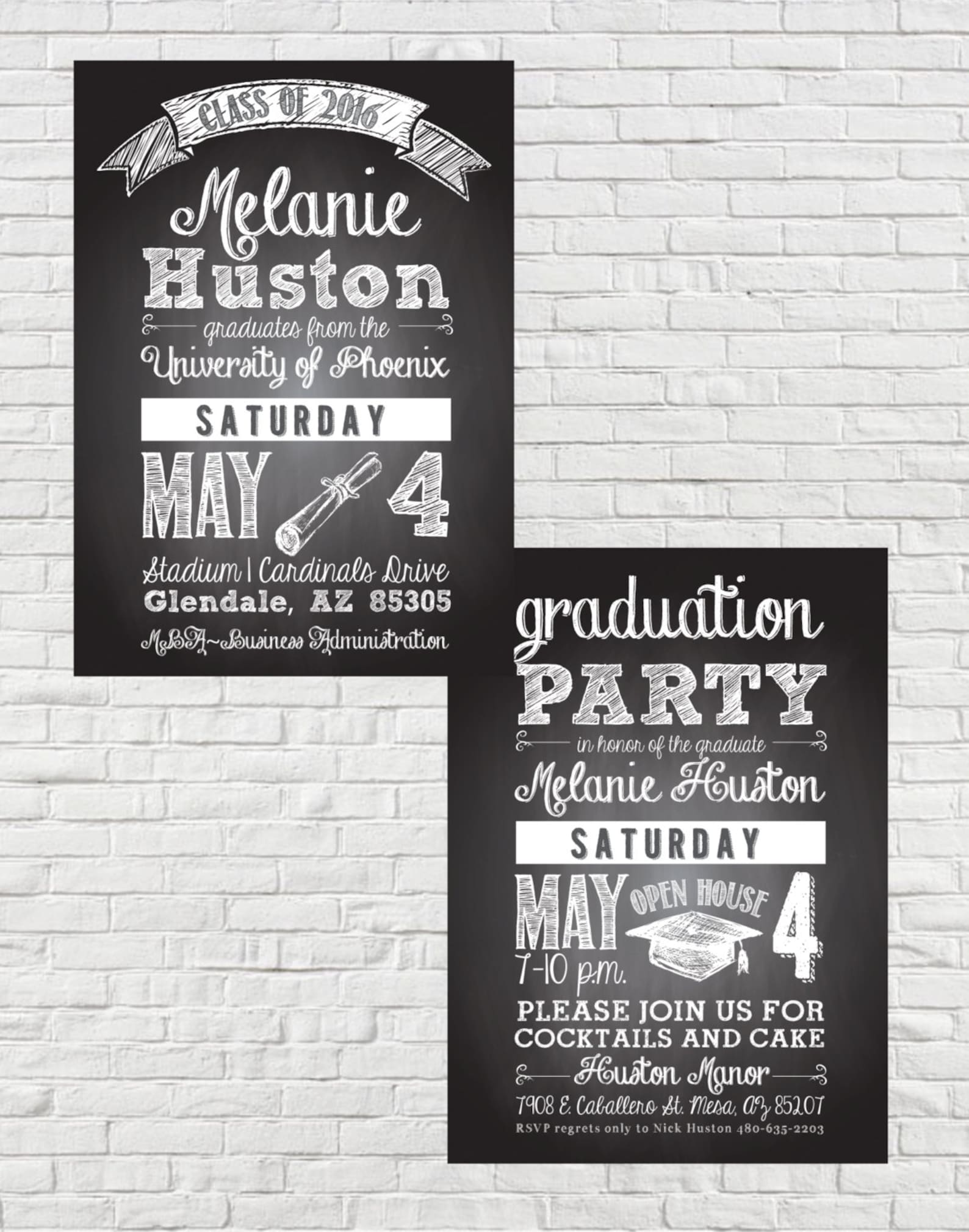 Graduation Double Sided Announcement/invitation - Etsy