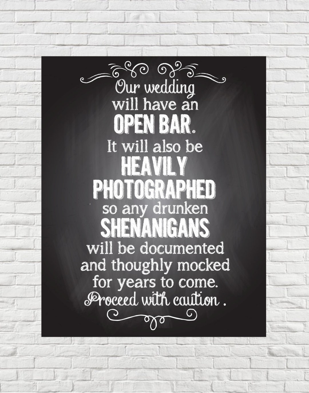 Shenanigans Wedding Sign (8x10) - Etsy