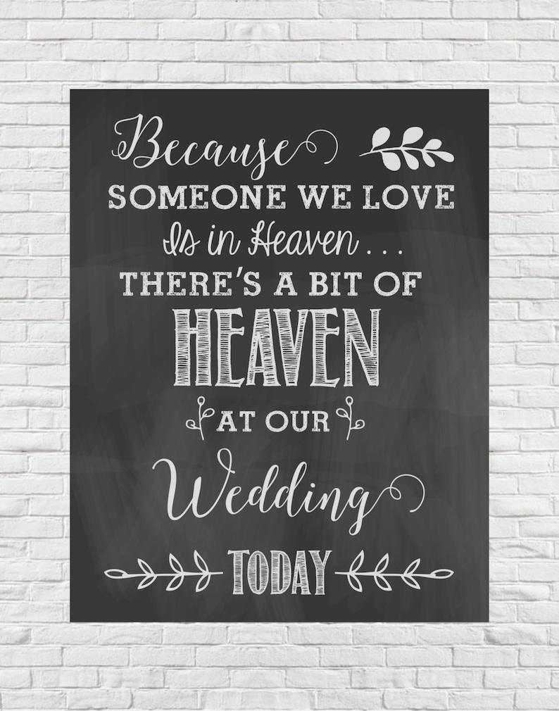 Heaven Wedding Sign (11x14 & 8x10) - Etsy