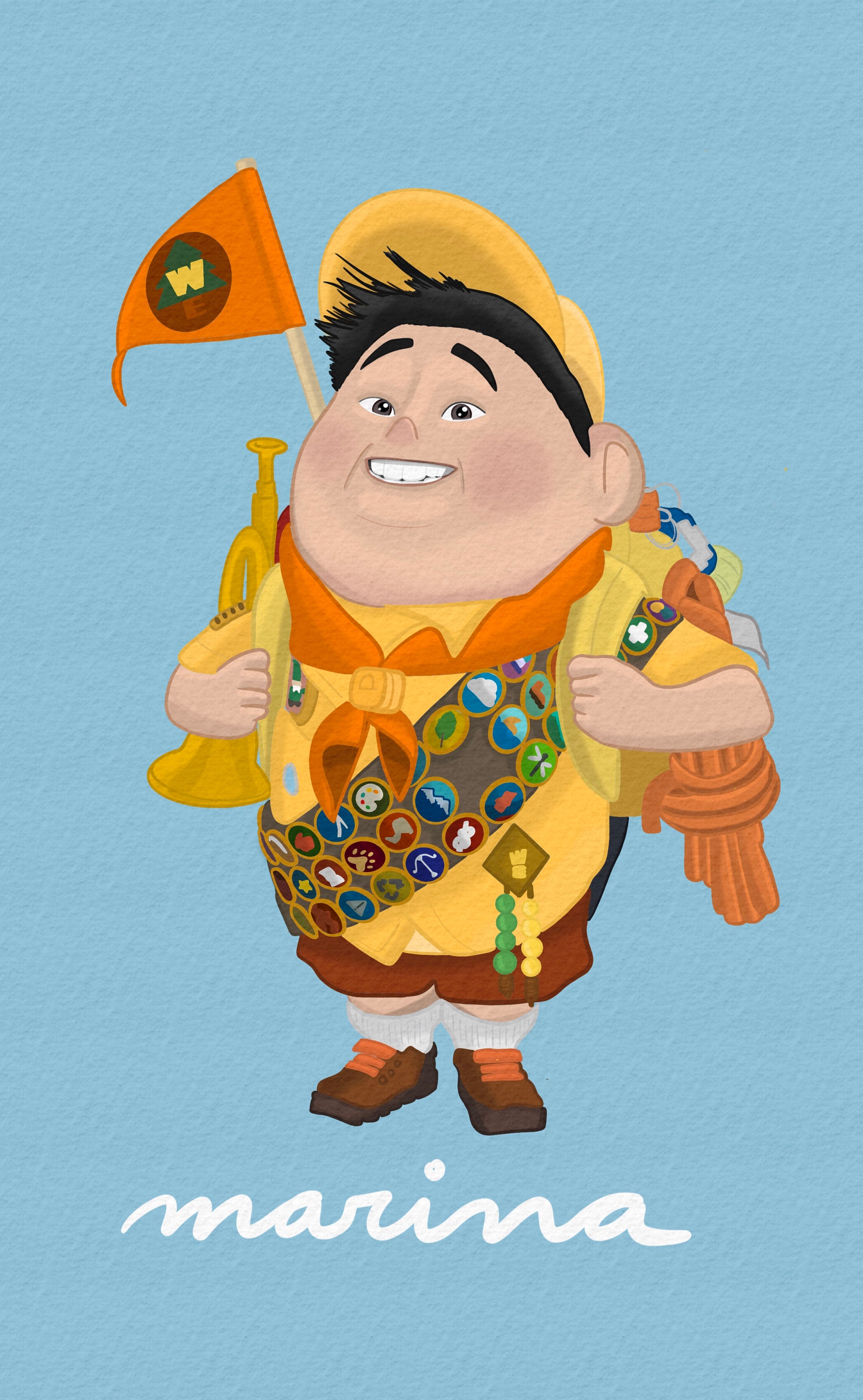 Russell From Up Drawing