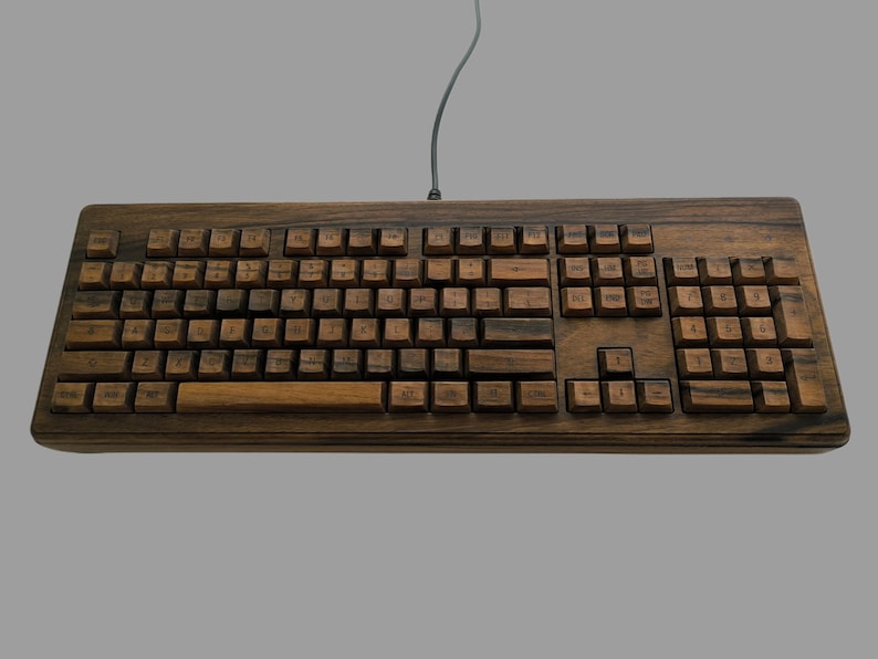 Wooden Keyboard MK-9 Retro Style Rustic Industrial Solid Walnut Wood ...