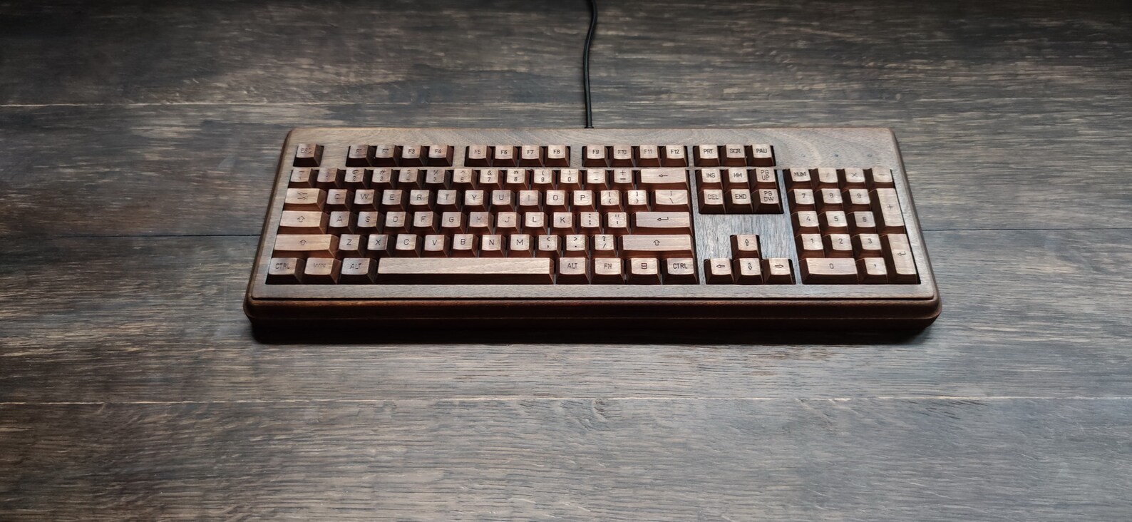Wooden Keyboard MK-9 Retro Style Rustic Industrial Solid Walnut Wood ...