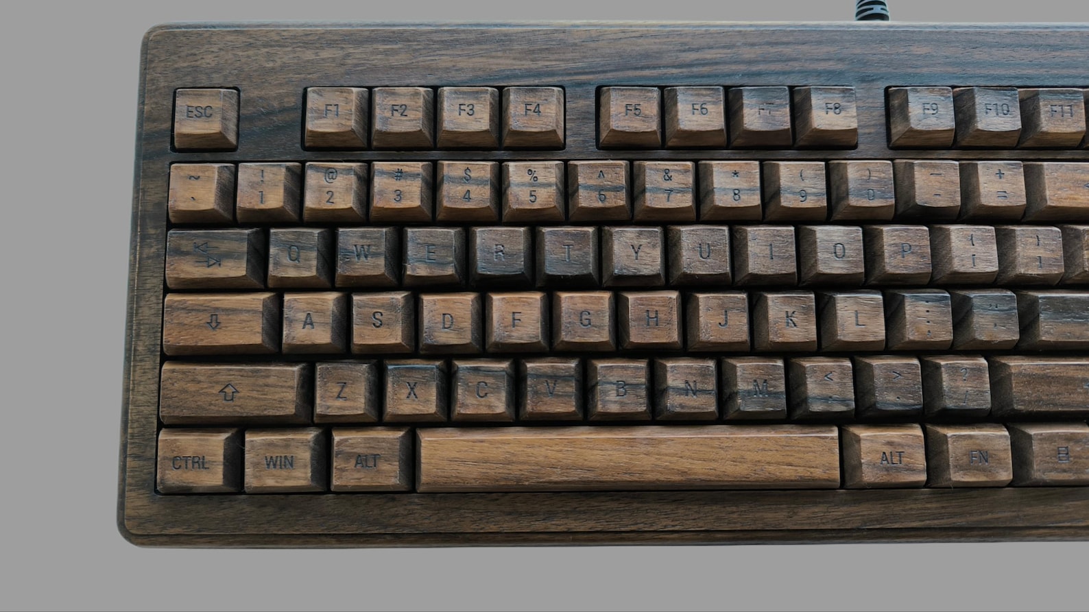 Wooden Keyboard MK-9 Retro Style Rustic Industrial Solid Walnut Wood ...