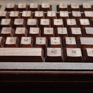Wooden Keyboard MK-9 Retro Style Rustic Industrial Solid Walnut Wood ...