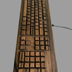 Wooden Keyboard MK-9 Retro Style Rustic Industrial Solid Walnut Wood ...