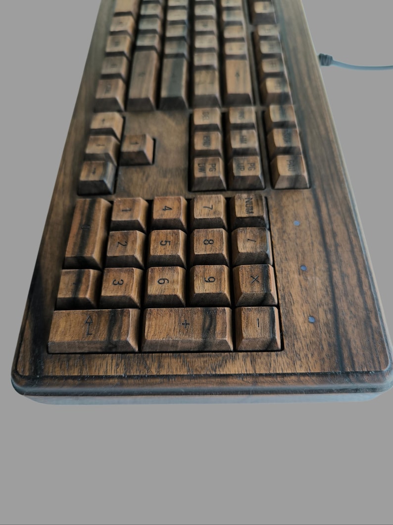 Wooden Keyboard MK-9 Retro Style Rustic Industrial Solid Walnut Wood ...