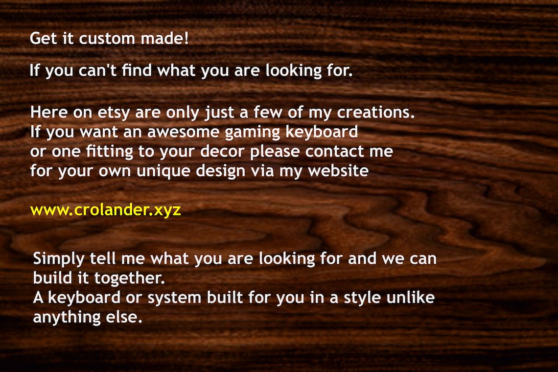 Wooden Keyboard MK-9 Retro Style Rustic Industrial Solid Walnut Wood ...