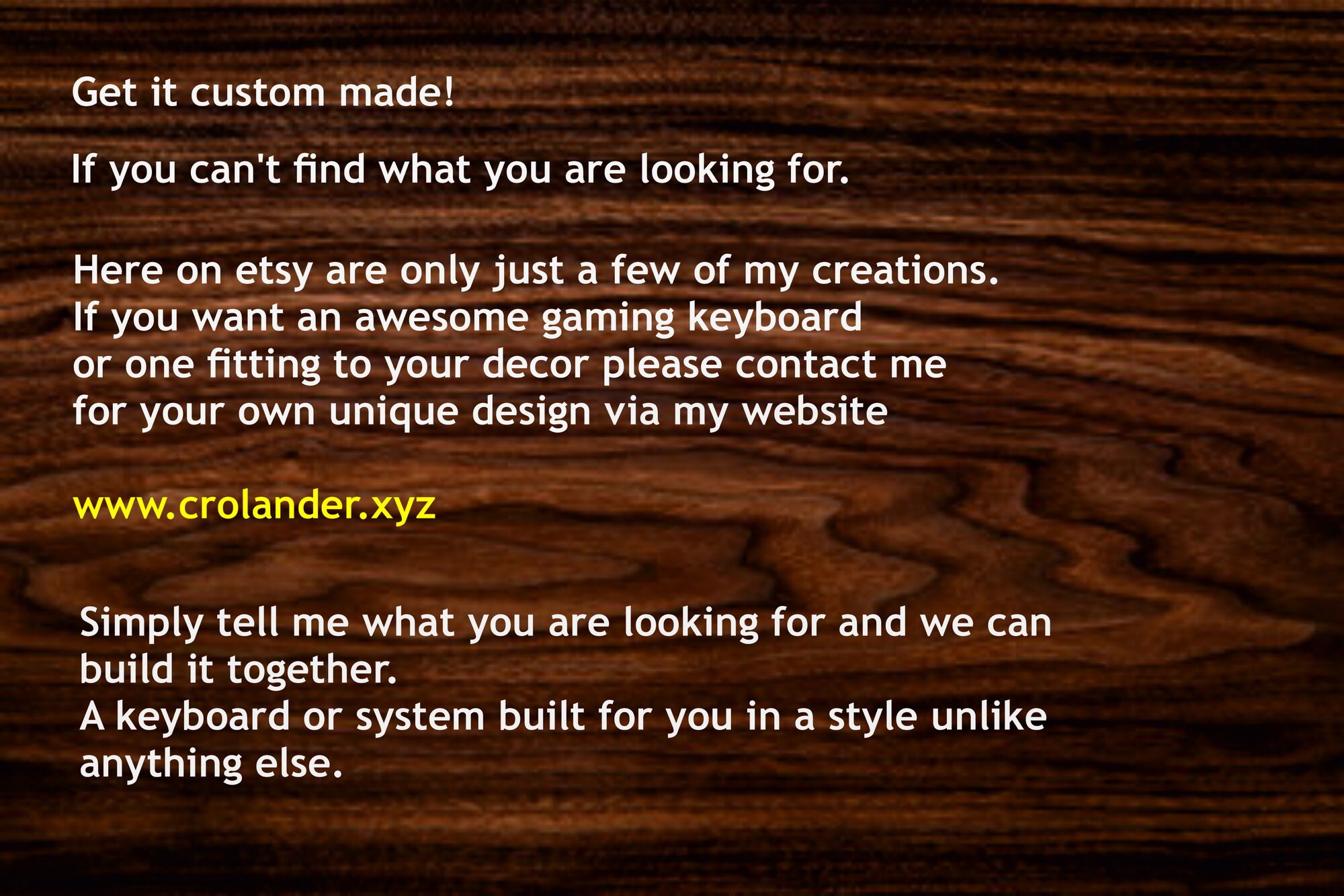 Wooden Keyboard MK-9 Retro Style Rustic Industrial Solid Walnut Wood ...