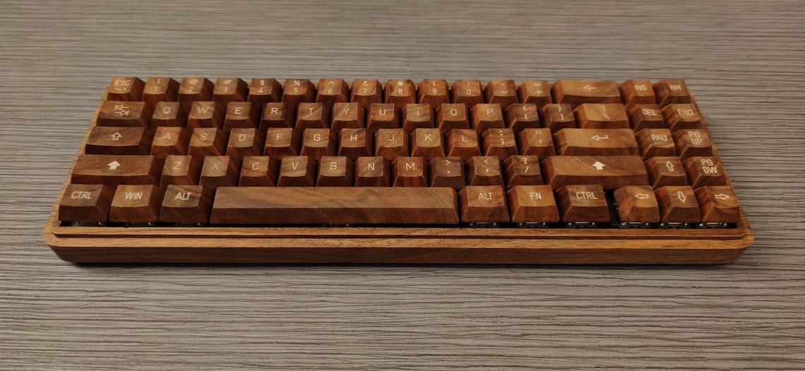 Wooden Keycaps - Solid Walnut Wood- Cherry MX Switch and Stabilizers ...
