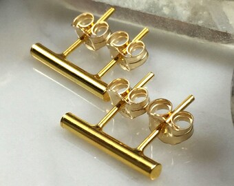 Double Staple Studs Double Piercing Earrings Staple | Etsy