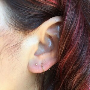 Ball Hoop Earrings, Double Piercing Earrings, Spiral Earrings, Double ...