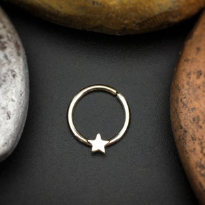 Star Septum Hoop Star Septum Ring Silver Septum Piercing | Etsy