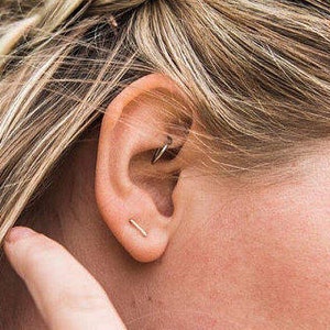 Double Staple Studs, Double Piercing Earrings, Staple Earrings, Double ...