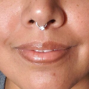 Flower Septum Ring, Septum Hoop, Flower Nose Ring, Sterling Silver Nose ...