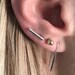 Double Bar Studs, Double Piercing Earrings, Double Bar Earrings, Double ...