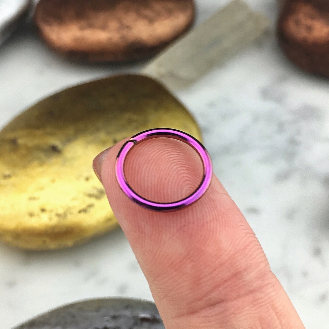 Hot Pink Titanium Nose Hoop, Titanium Septum Hoop, Custom Septum Ring ...