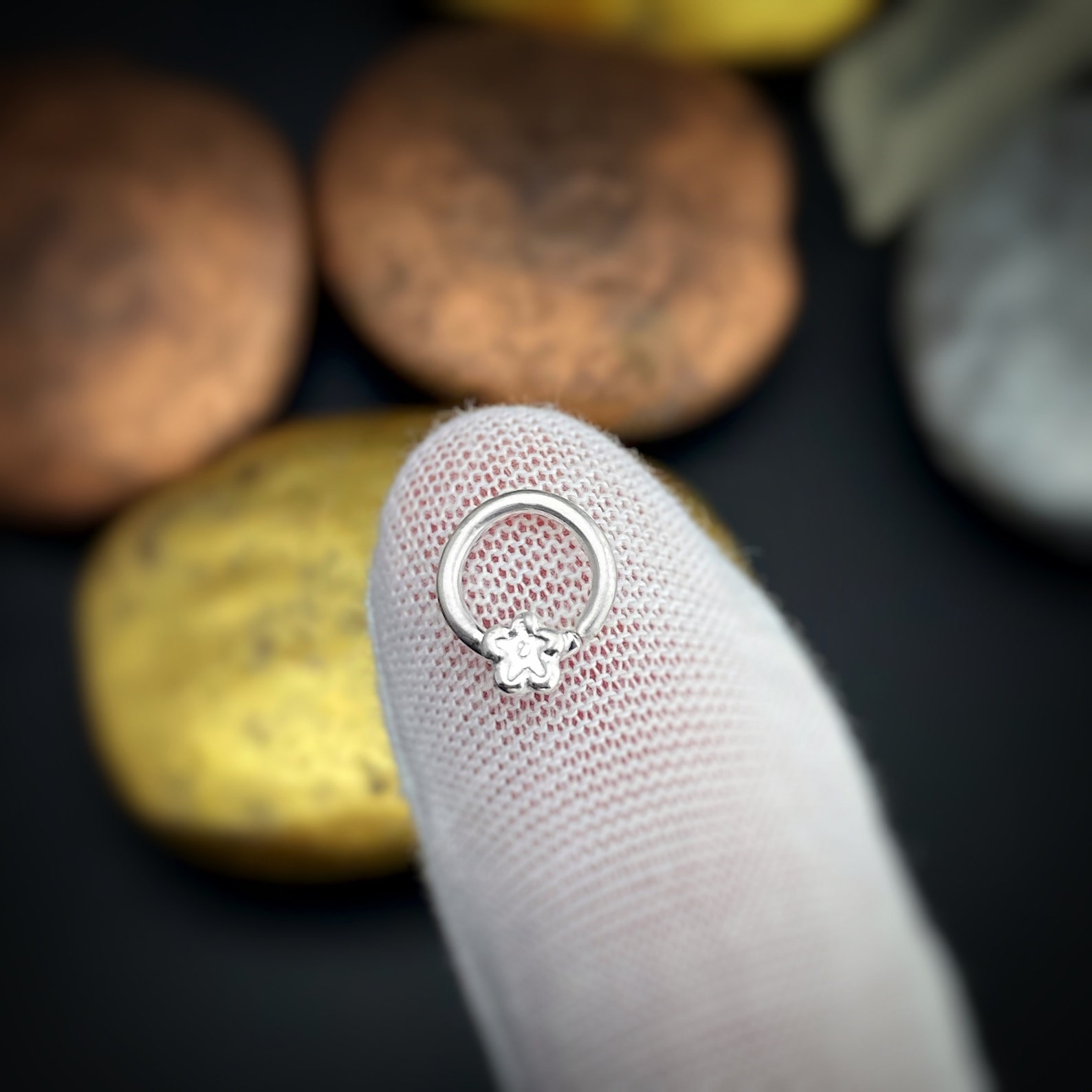 Flower Septum Ring Septum Hoop Flower Nose Ring Sterling - Etsy