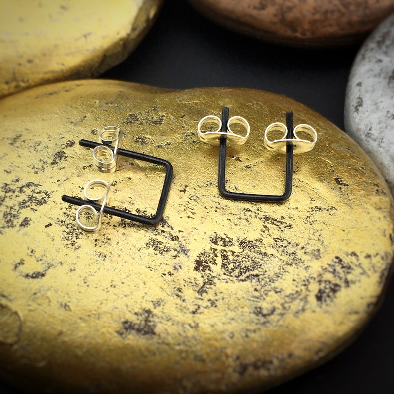 Double Staple Studs Double Piercing Earrings Staple | Etsy