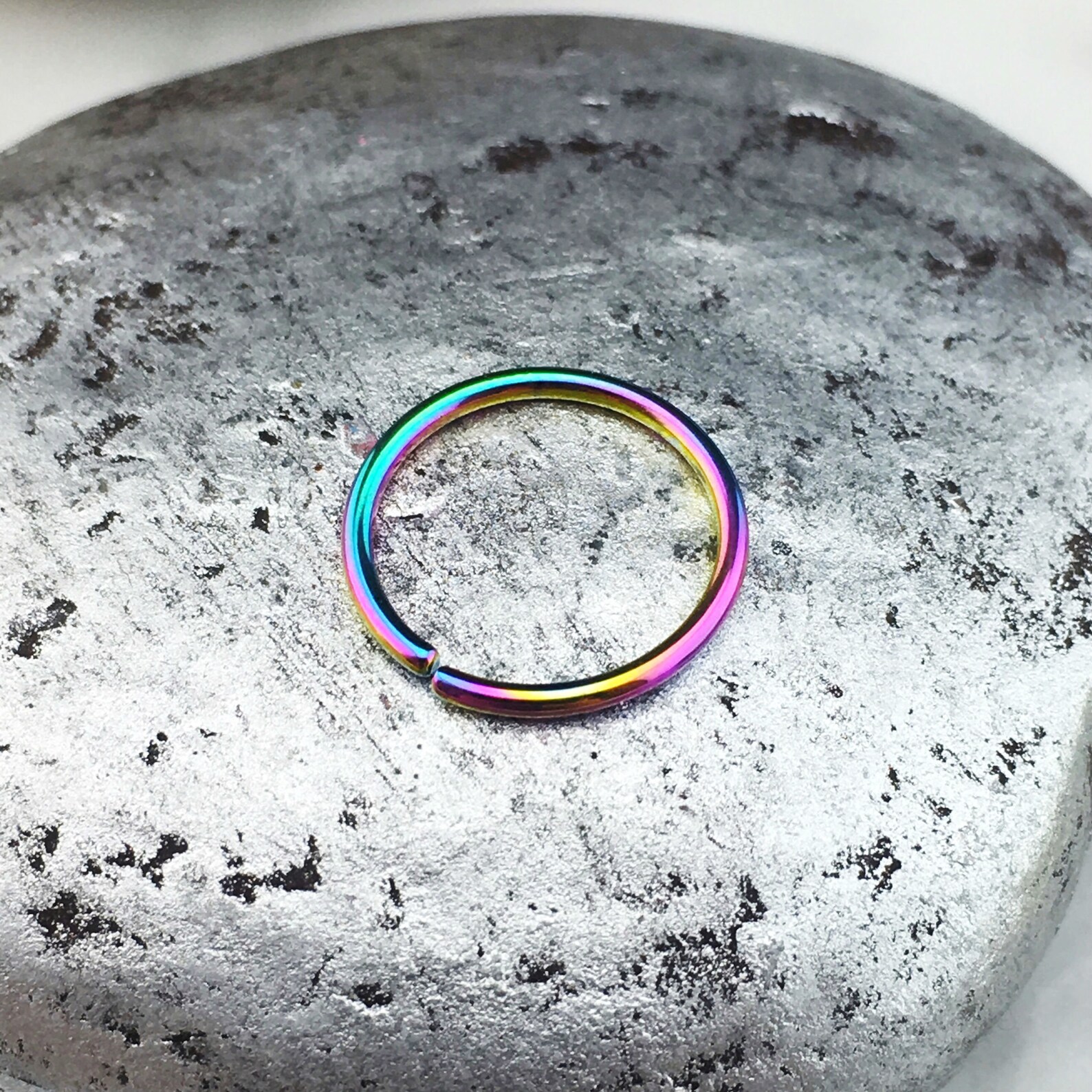 Rainbow Titanium Nose Ring, Titanium Septum Ring, Custom Nose Hoop ...
