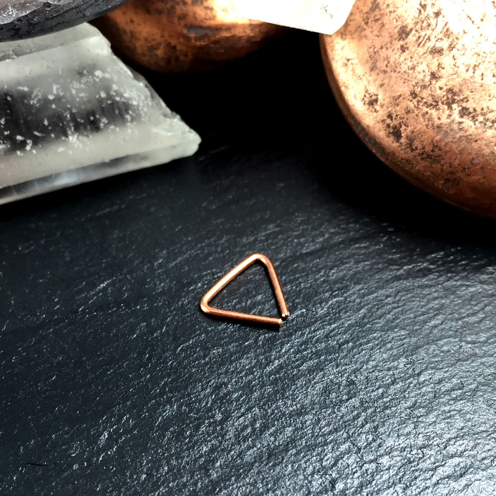 Triangle Cartilage Earring, Tiny Triangle Hoop, Tiny Hoop Earring ...
