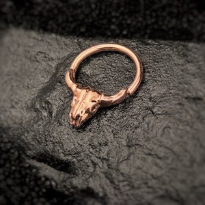 Bull Skull Septum Hoop, Southwestern Septum Ring, Steer Skull Jewelry ...