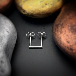 Double Bar Studs, Double Piercing Earrings, Double Bar Earrings, Double ...