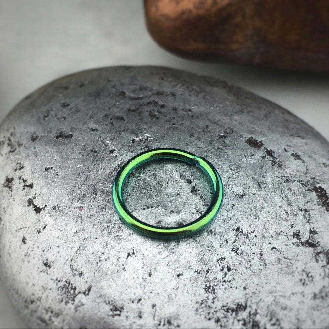 Green Titanium Nose Hoop, Titanium Septum Ring, Custom Septum Hoop ...