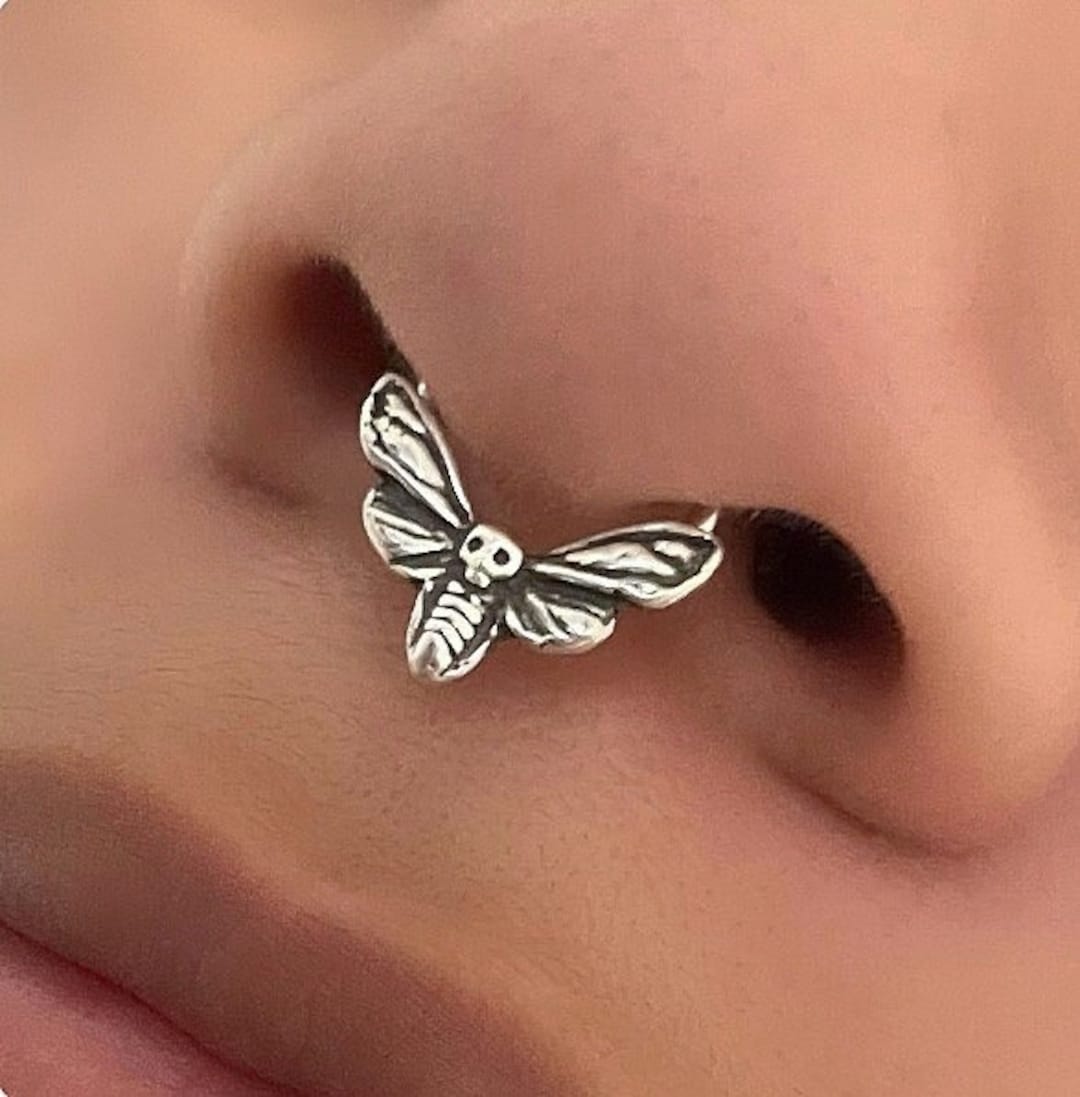 HANDMADE TO ORDER Death Head Moth Septum, Moth Septum Hoop, Deaths Head ...