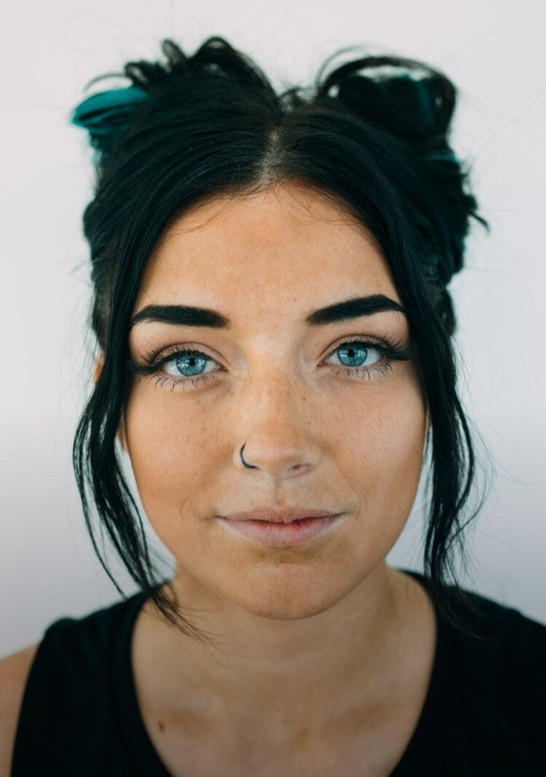 Blue Titanium Nose Hoop Titanium Septum Ring Custom Septum - Etsy